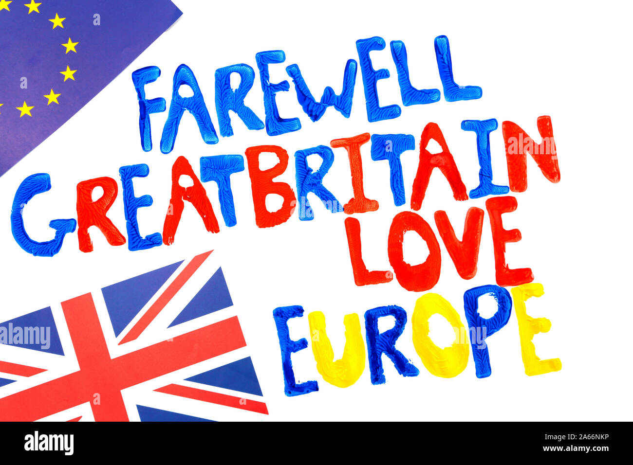 White background with the words Farewell Great Britain (Brexit concept ...