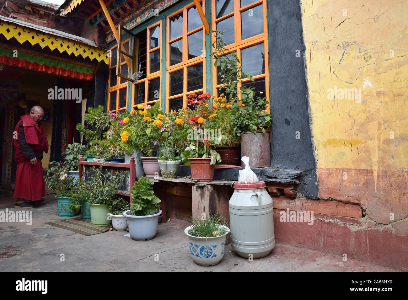 LHASA, TIBET AUTONOMOUS REGION, CHINA - CIRCA OCTOBER 2019: A Buddhist ...