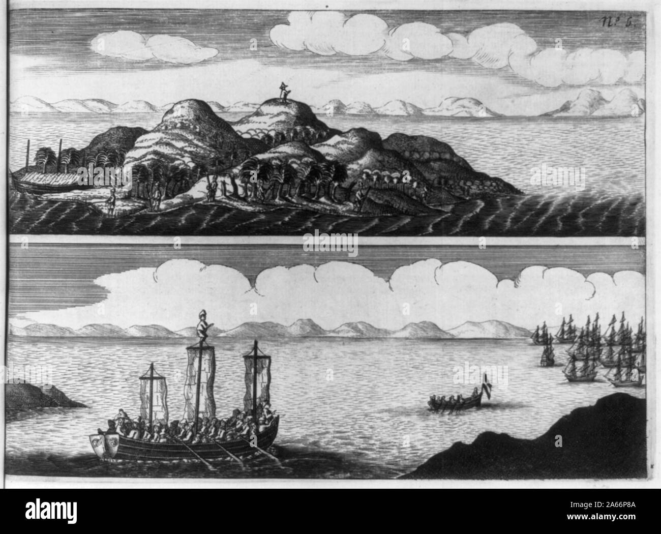 Waterfront landscape and sailing ships Stock Photo - Alamy