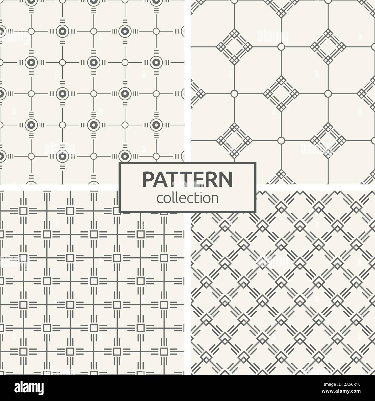 Set of four seamless patterns. Abstract geometric trendy vector backgrounds. Modern stylish ...