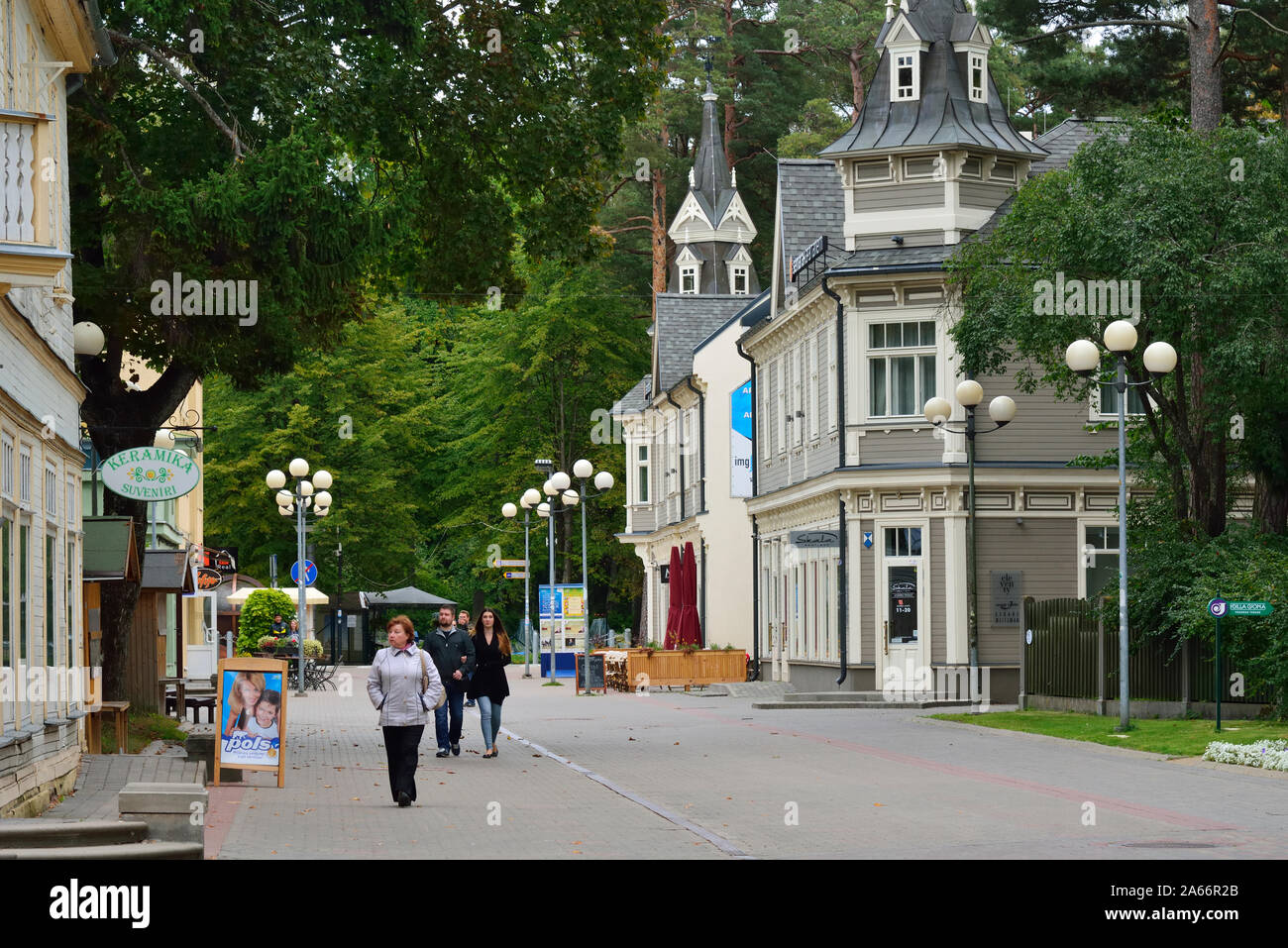 Wooden houses of the Baltic Sea village of Jurmala. Riga, Latvia Stock ...