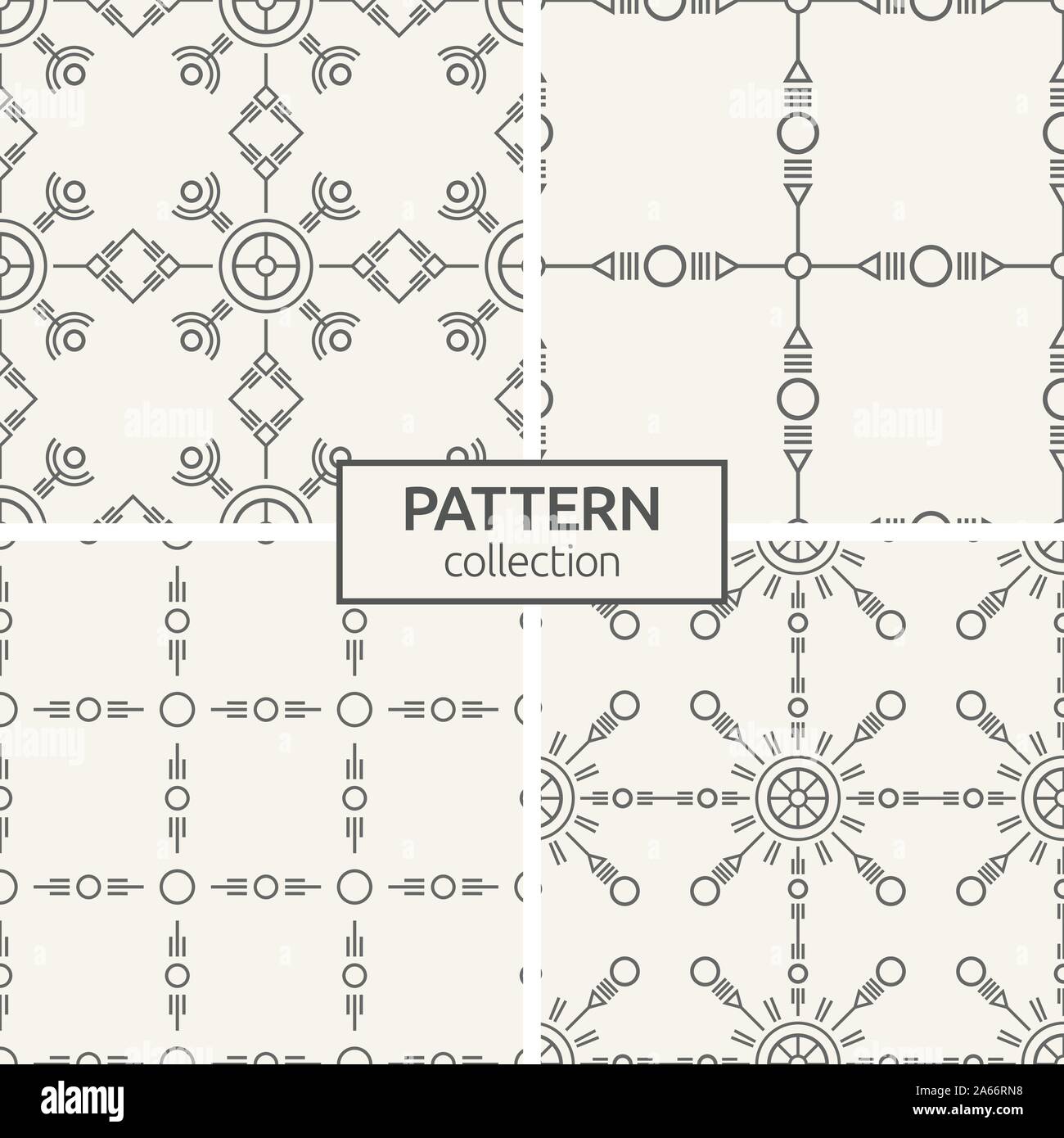 Set Of Four Seamless Patterns Abstract Geometric Trendy Vector Backgrounds Modern Stylish