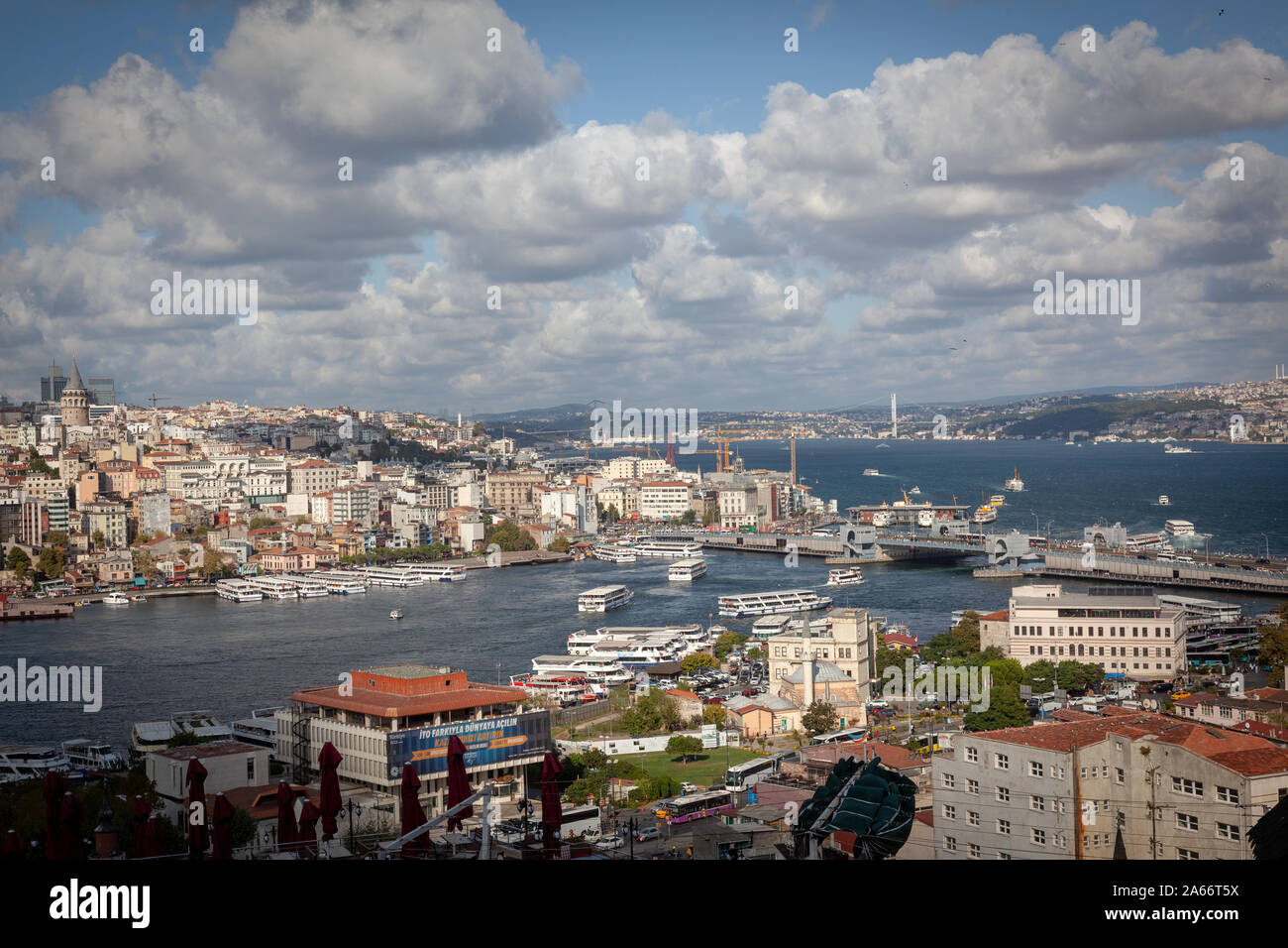 Istanbul and the Bosphorus River, leading to the Black Sea Stock Photo ...