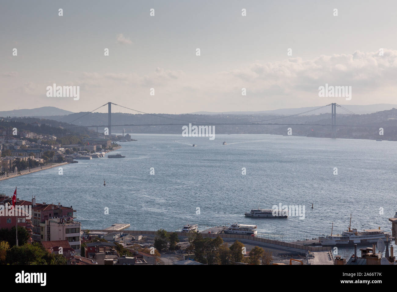 Istanbul and the Bosphorus River, leading to the Black Sea Stock Photo ...