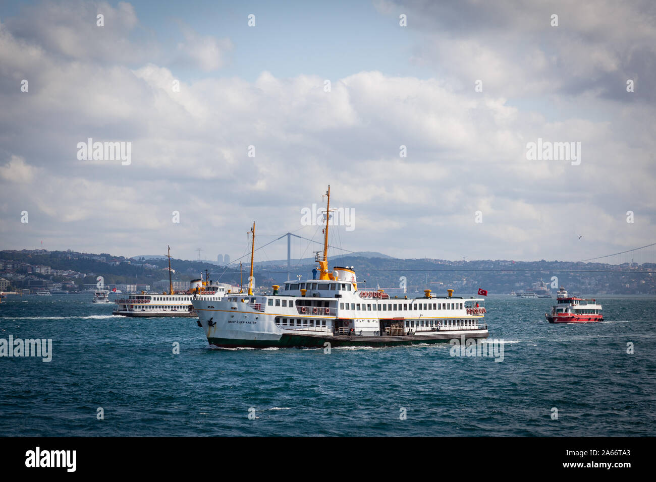 Istanbul and the Bosphorus River, leading to the Black Sea Stock Photo ...