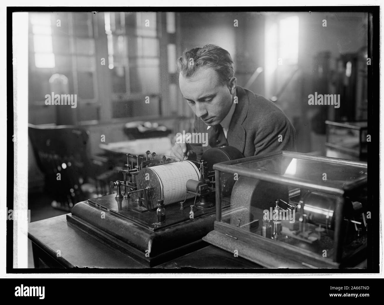 Weather Bureau, meteorograph to see how fast the wind is blowing Stock ...