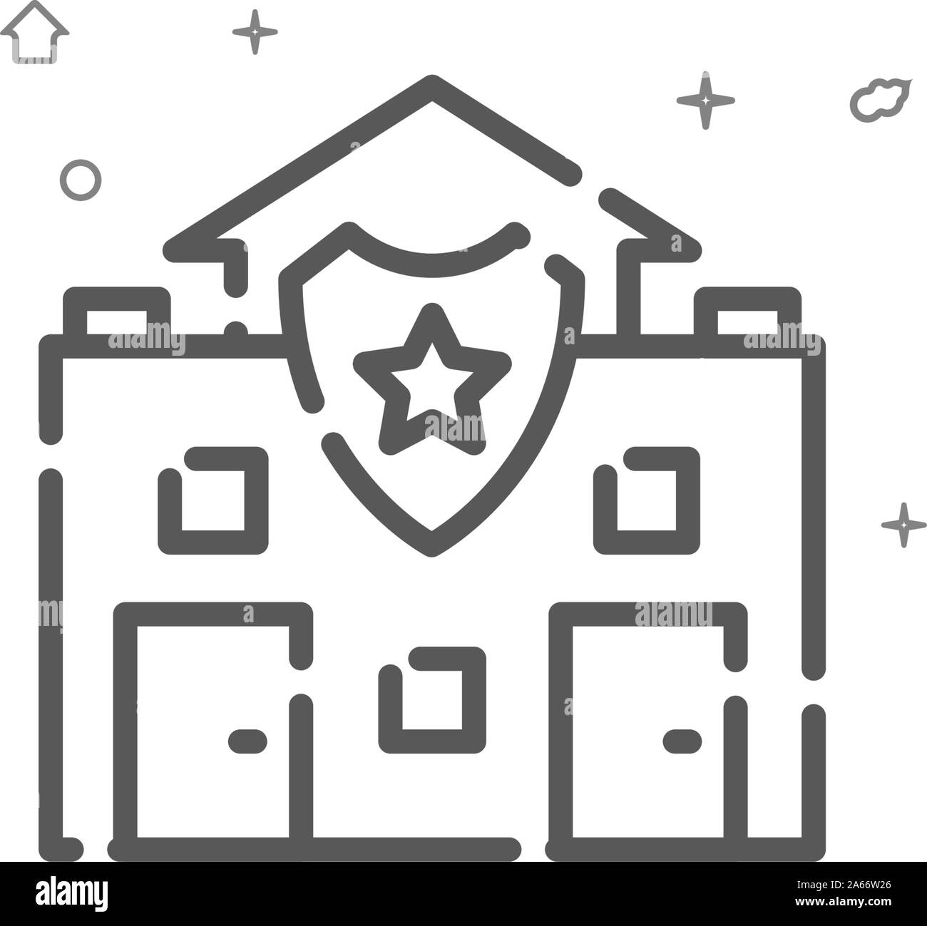 Police station simple vector line icon, symbol, pictogram, sign. Light ...