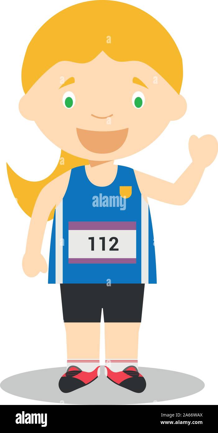 Sports cartoon vector illustrations: Athletics (female Stock Vector ...