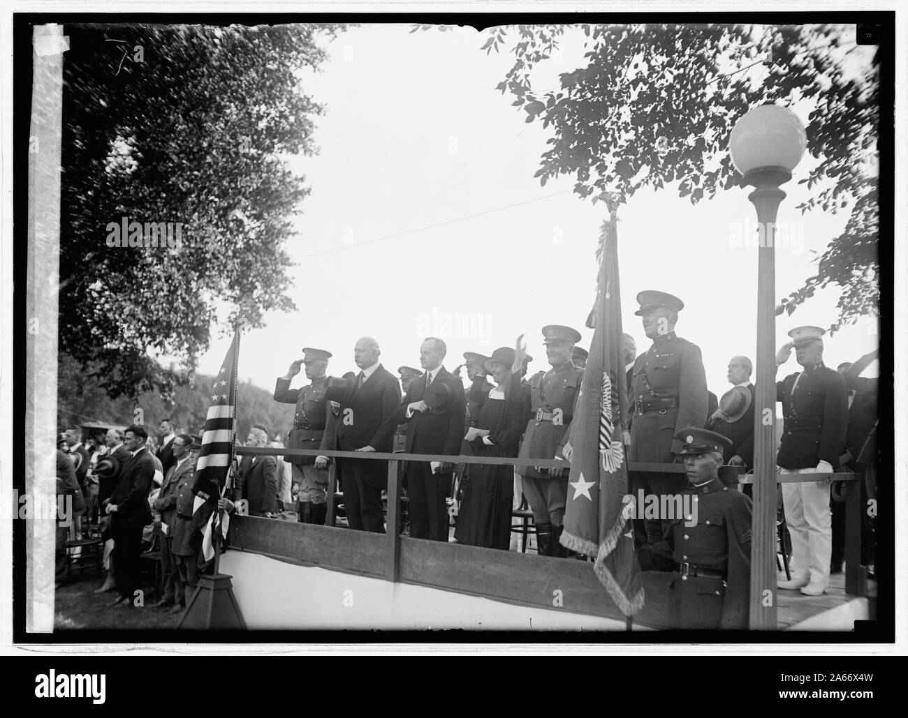 Weeks, Coolidge, Mrs. Coolidge, Pershing, Gen. J.L. Hines, 9/12/24 ...