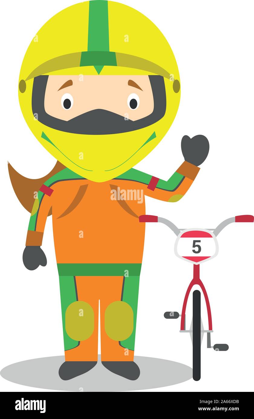 Sports cartoon vector illustrations: BMX Cycling (female Stock Vector ...