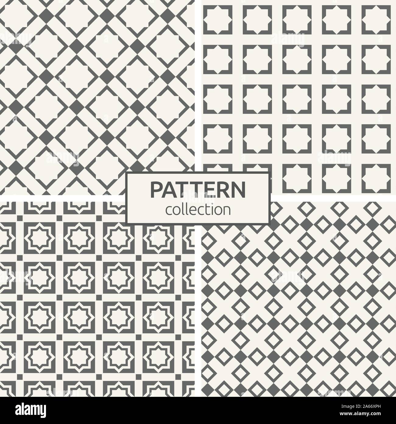Set of four seamless patterns. Abstract geometric trendy vector ...