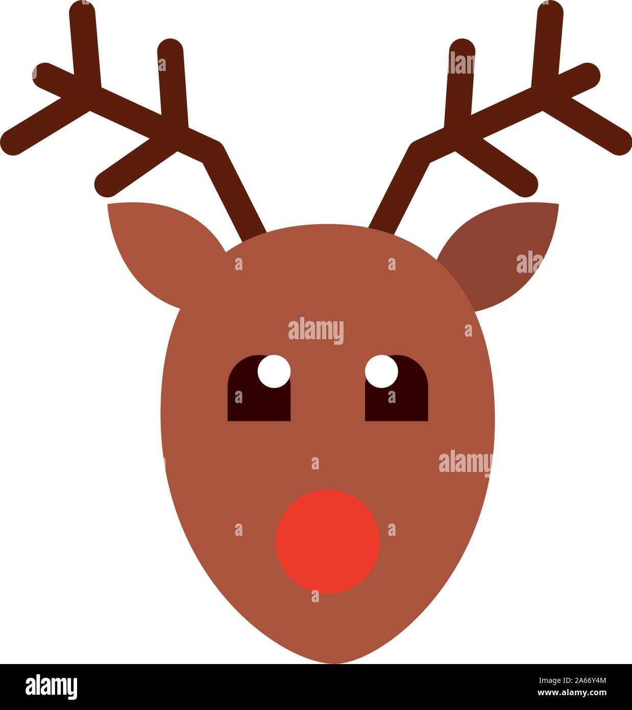 Cartoon Christmas Reindeer Head