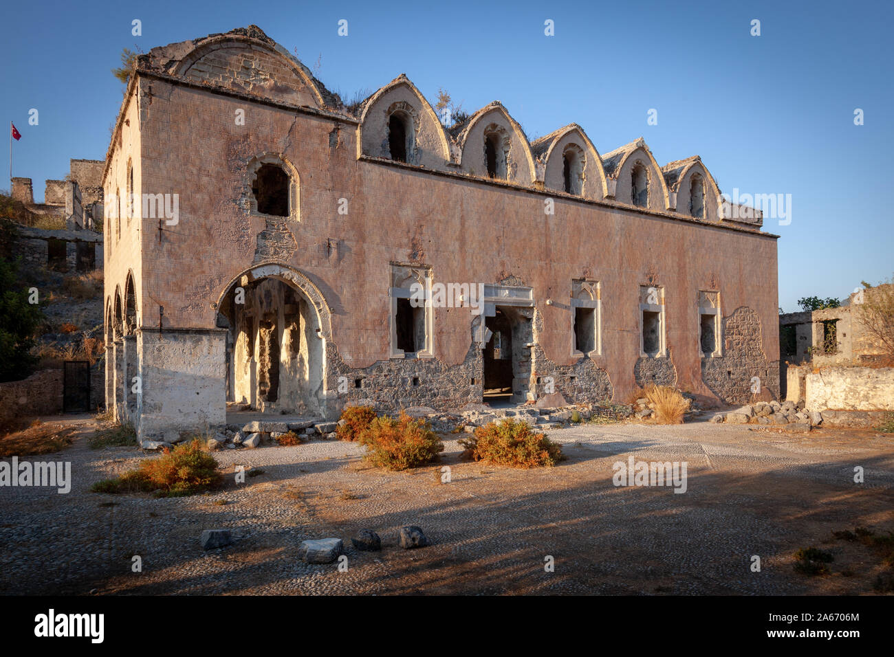 The abandoned village Of Kayakoy near Fethiye in Turkey Stock Photo - Alamy