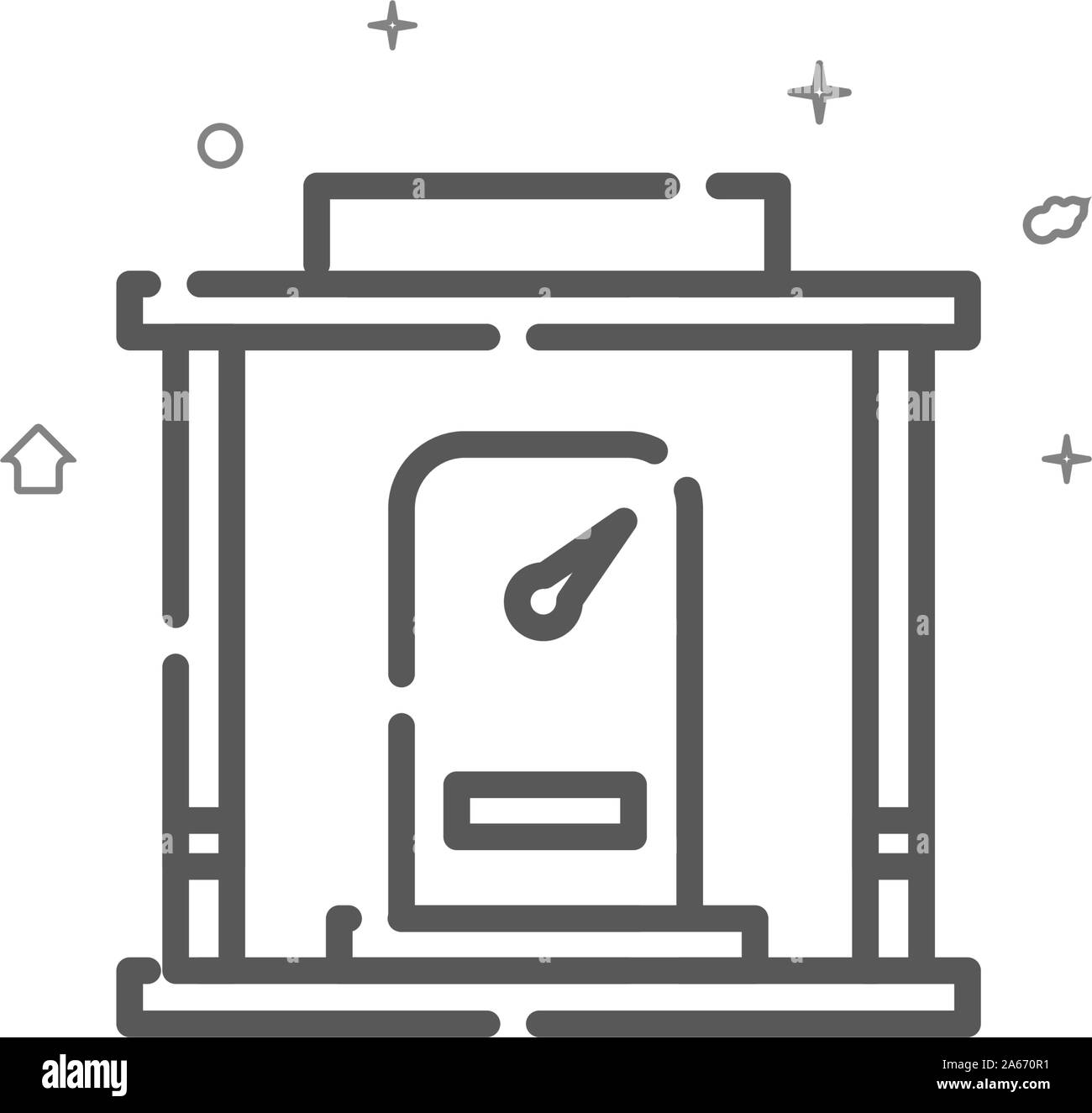 Gas station simple vector line icon, symbol, pictogram, sign. Light ...