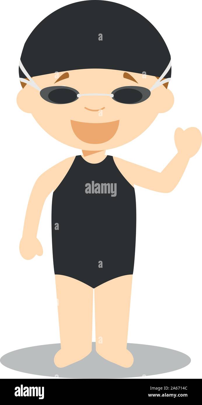 Cartoon swimmer woman hi-res stock photography and images - Alamy