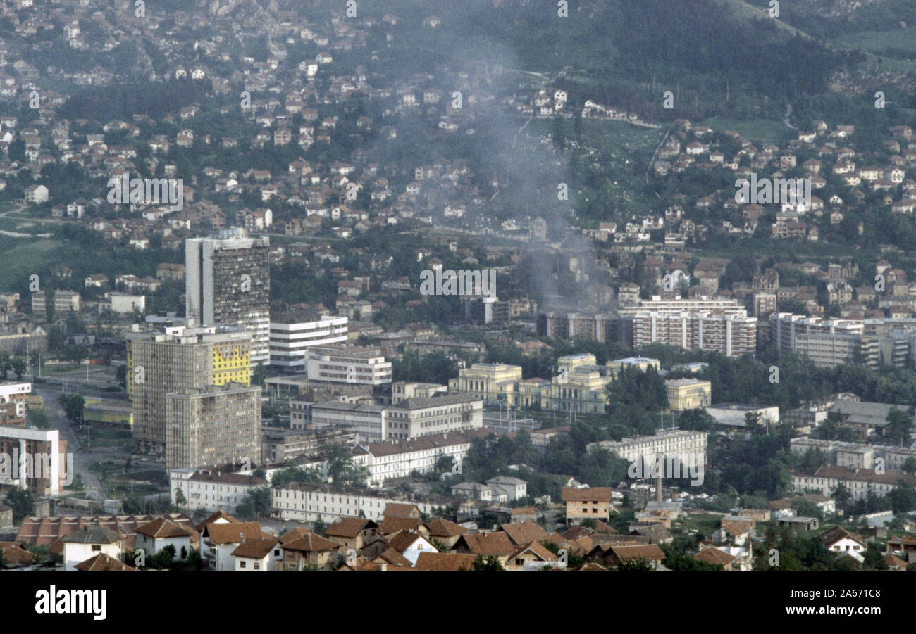 6th June 1993 During the Siege of Sarajevo, the view south-east from ...