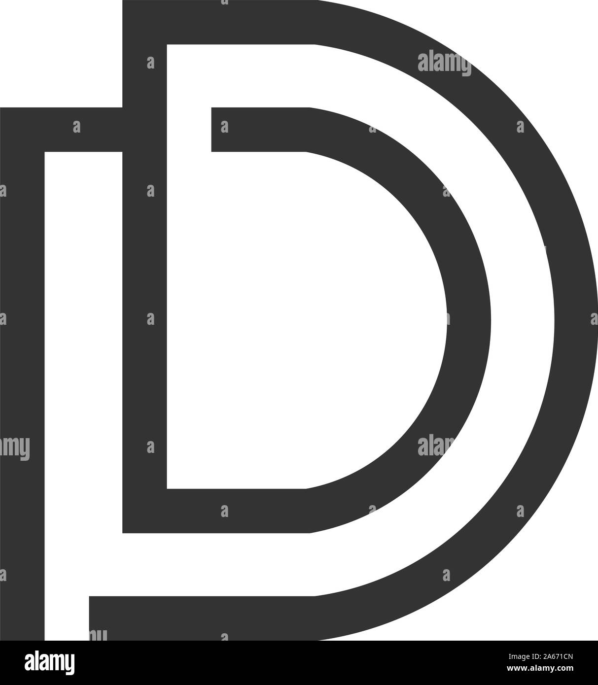 initial letter DD logo linear art design template elements. DD letter ...
