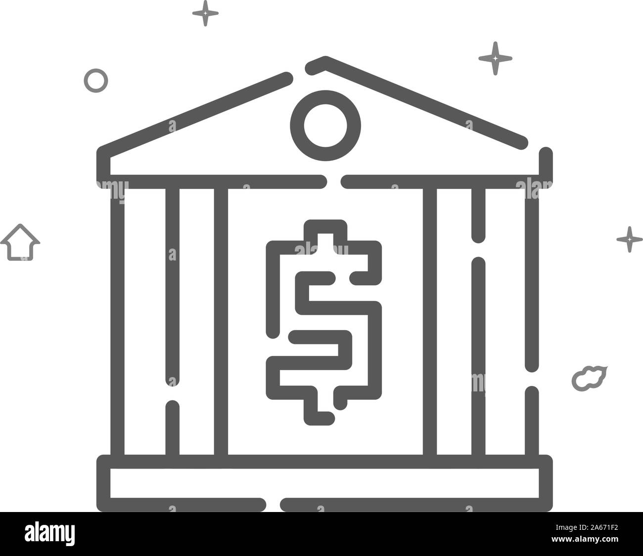 Bank simple vector line icon. Banking house symbol, pictogram, sign ...