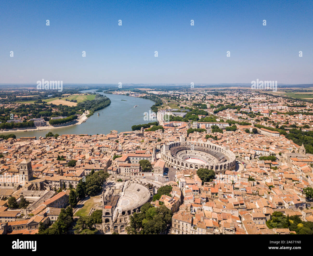 Aerial View of Arles Cityscapes, Provence, France Stock Photo - Alamy