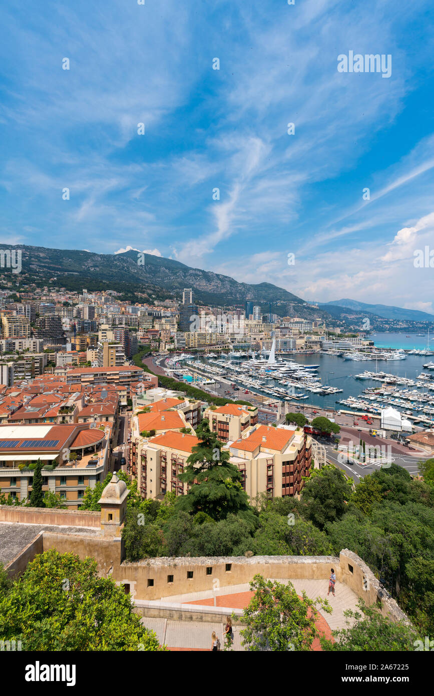 Monaco Ville, View of La Condamine and Monte Carlo Stock Photo - Alamy