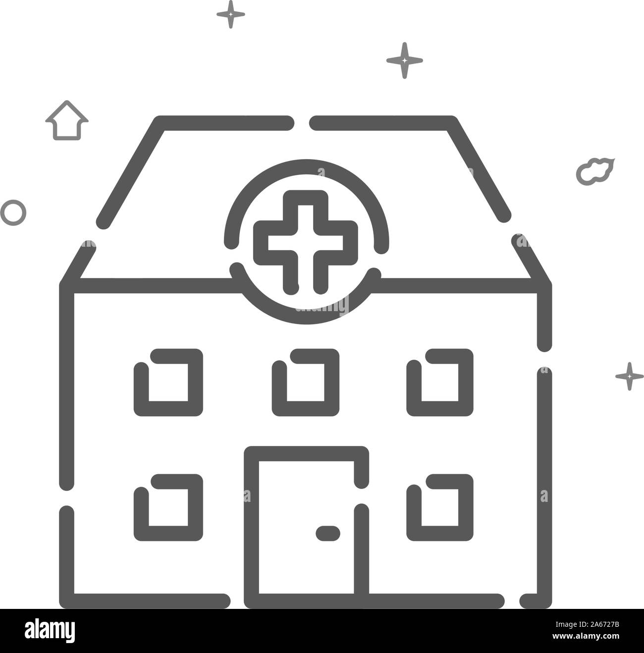Hospital, infirmary simple vector line icon. Medical station symbol ...