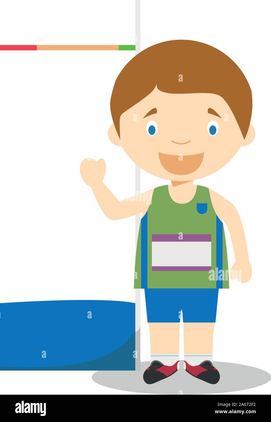 Sports cartoon vector illustrations: High Jump Stock Vector Image & Art ...