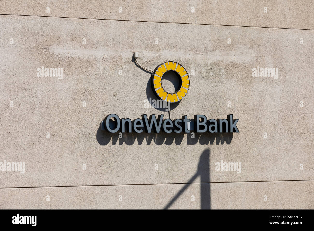 One West Bank sign on wall, Hollywood, Los Angeles, California, United ...