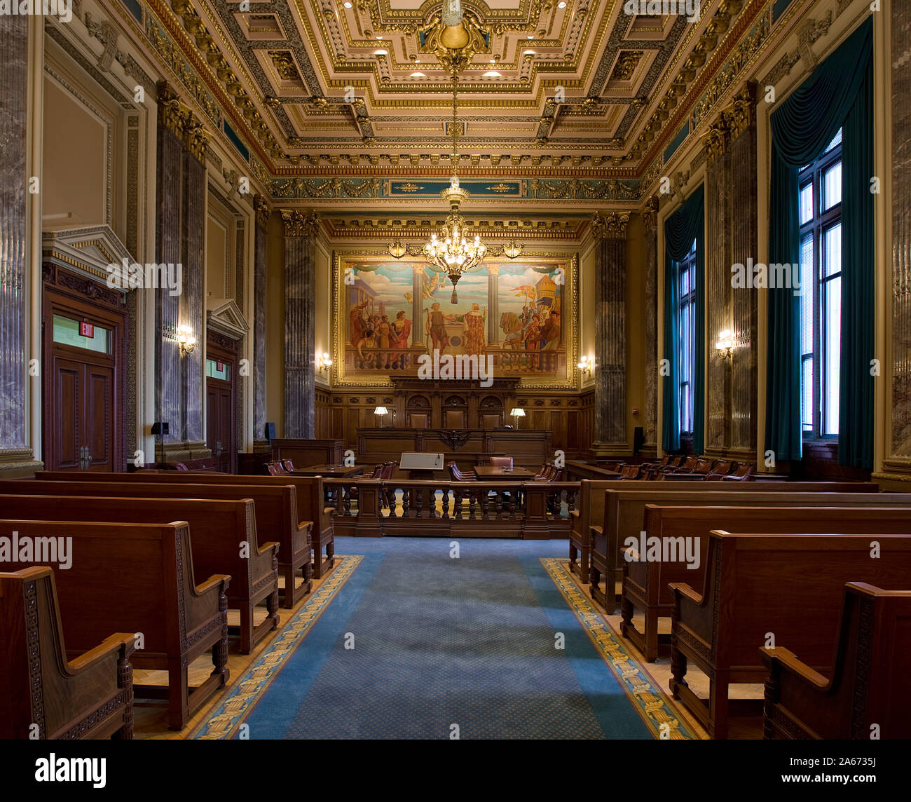 West courtroom, Howard M. Metzenbaum U.S. Courthouse, Cleveland, Ohio ...