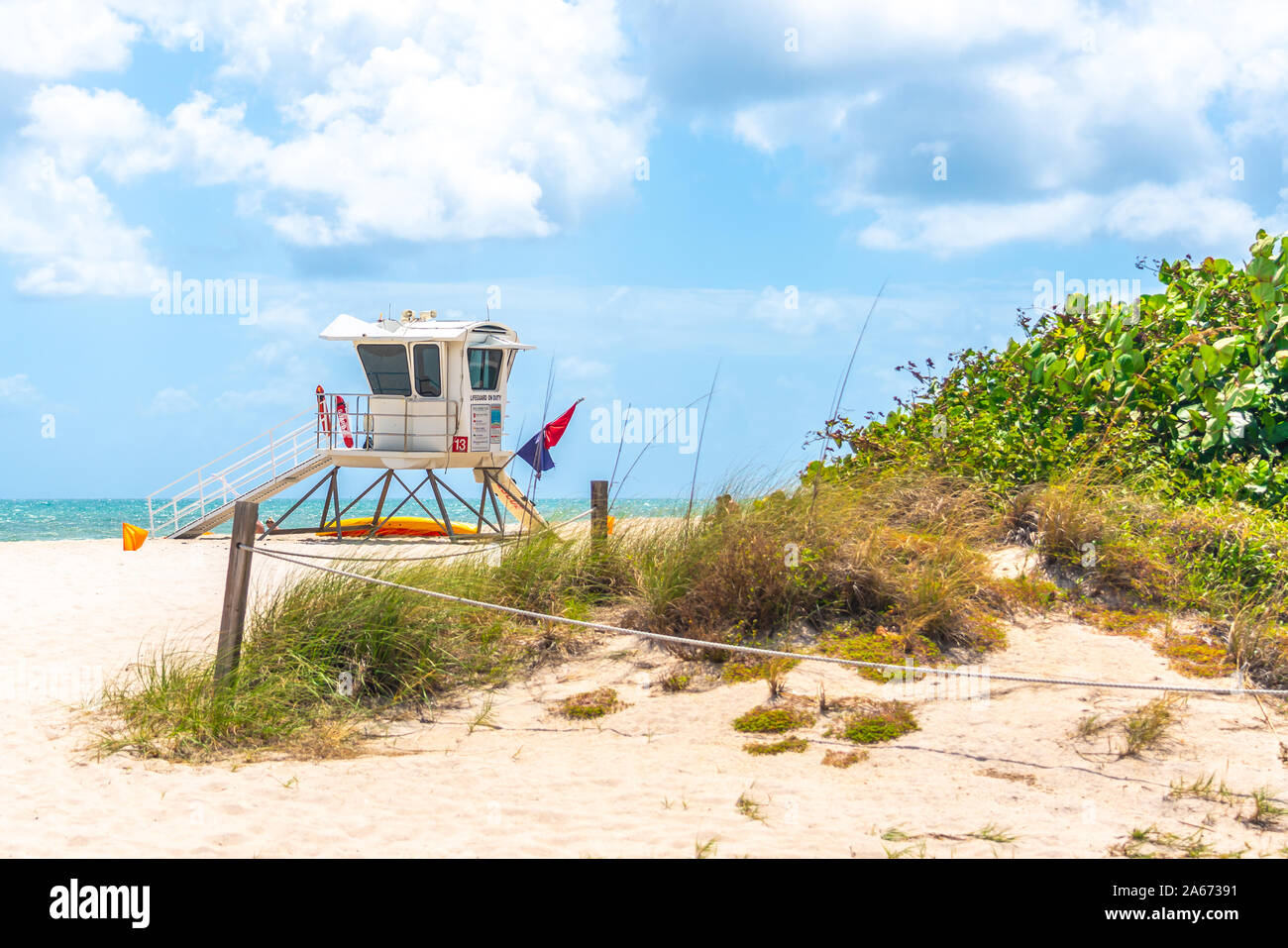 Lifeguard station on the beach in Fort Lauderdale, Florida Stock Photo ...