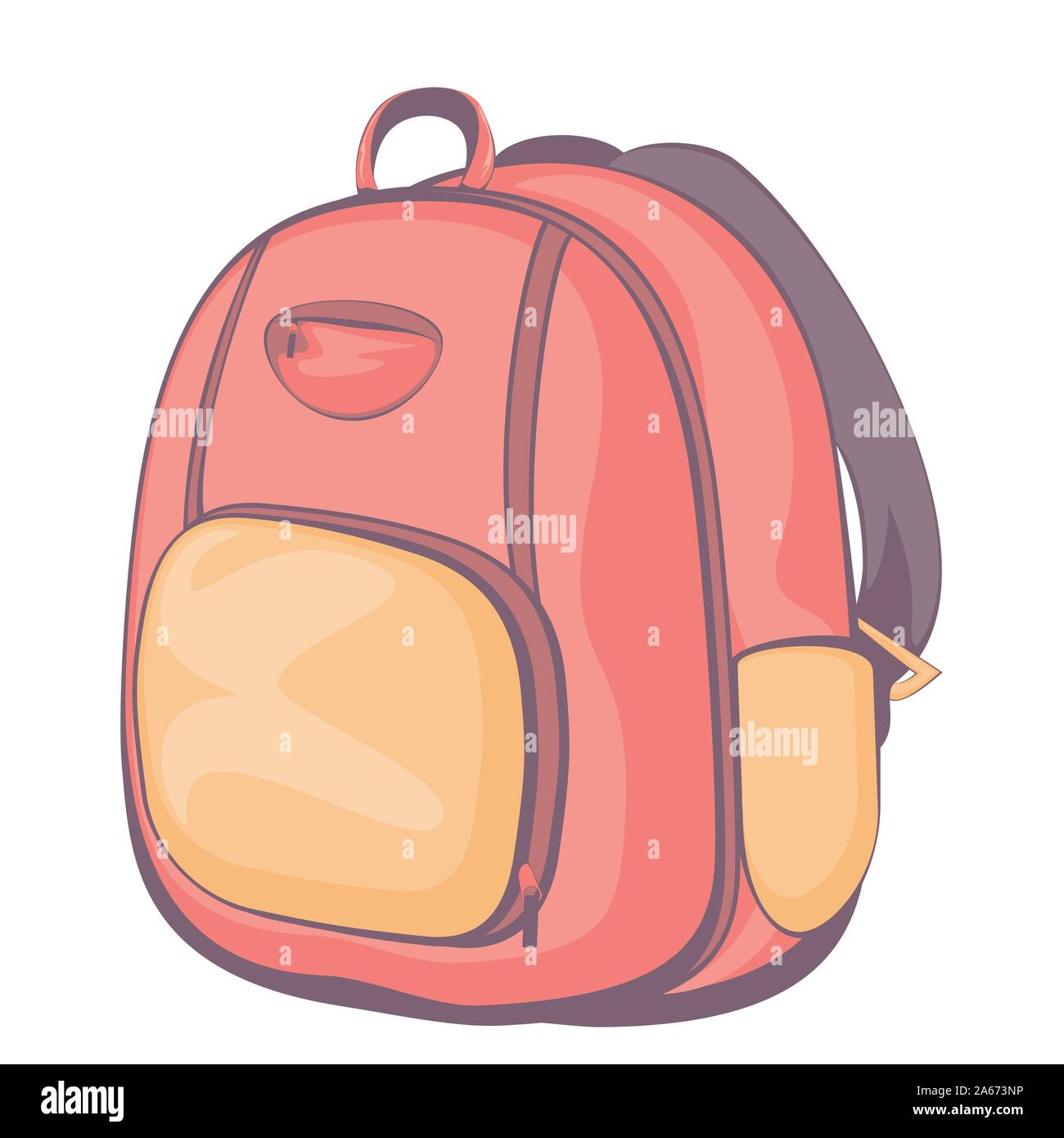 Colorful illustration of cartoon school backpack design isolated Stock ...