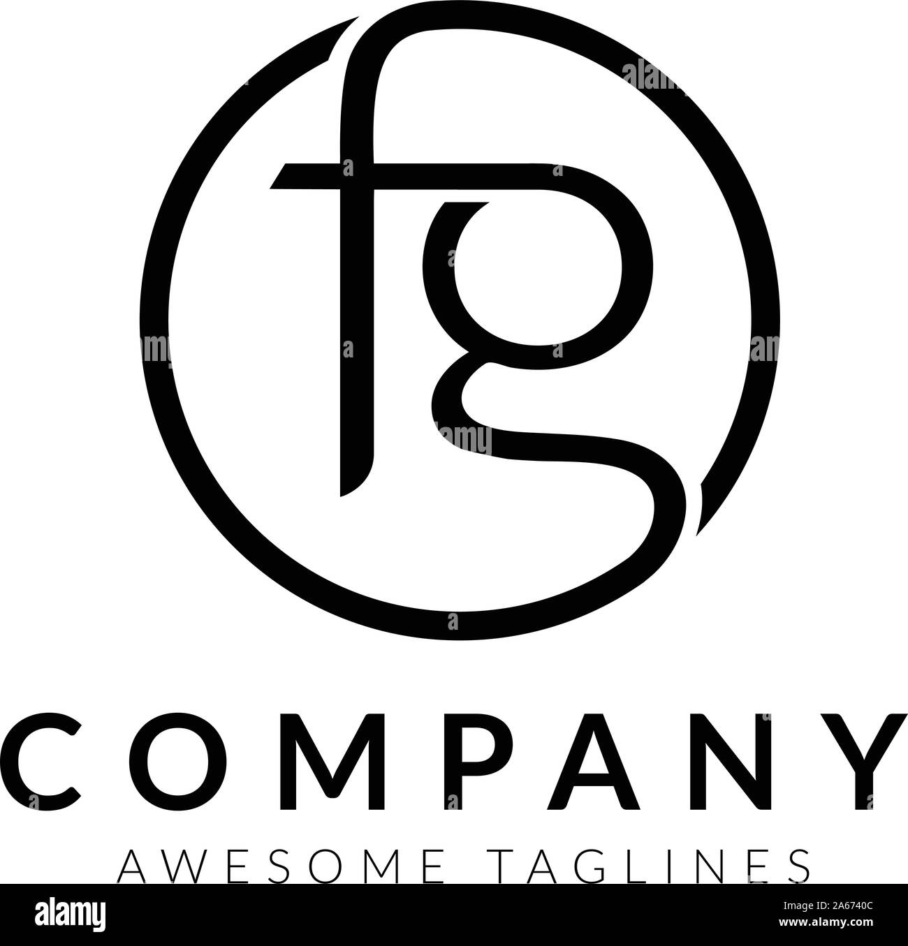 creative initial letter fg logo vector concept element Stock Vector ...