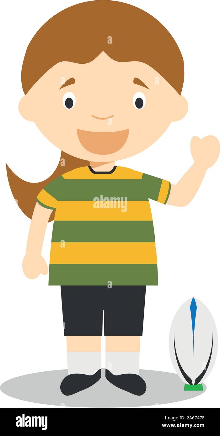 Sports cartoon vector illustrations: Rugby (female Stock Vector Image ...