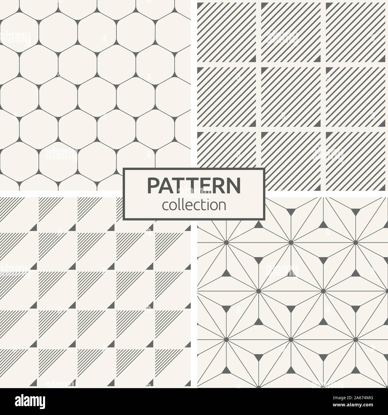 Set of four seamless patterns. Abstract geometric trendy vector ...