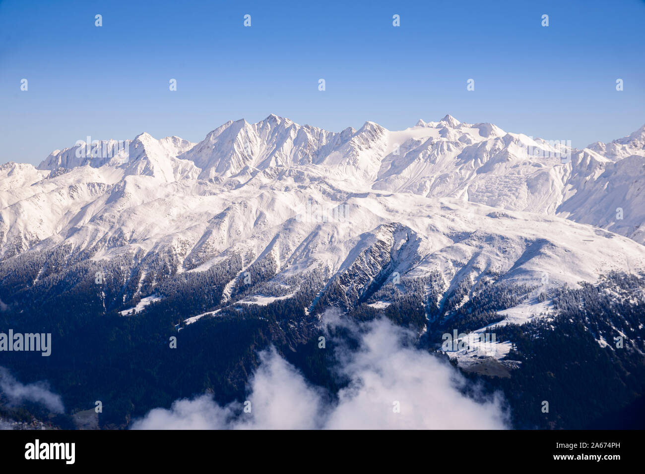 Aletscharena in den Berner Alpen, Wallis, Schweiz, Europa Stock Photo ...
