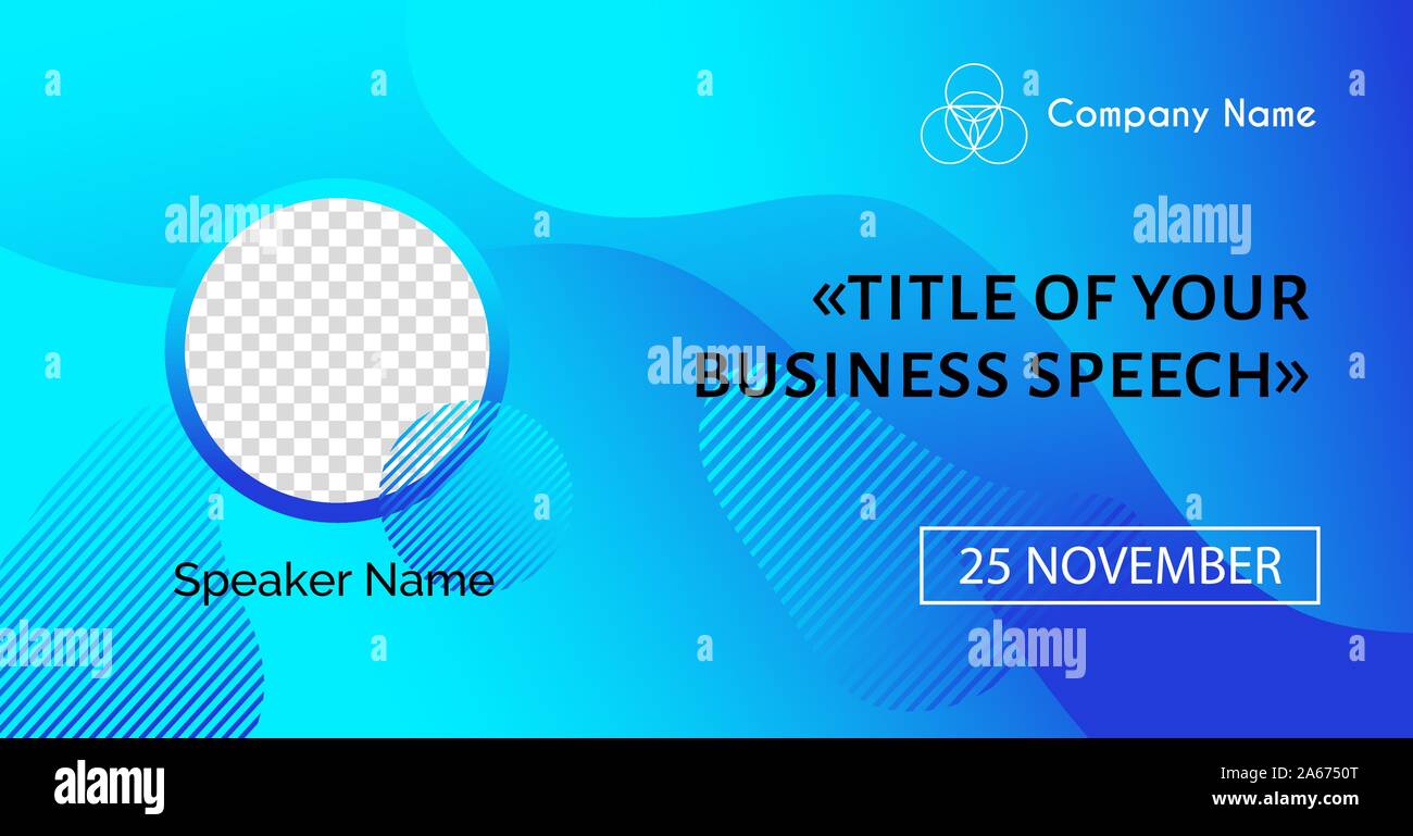 Business conference template. Vector abstract blue liquid background ...