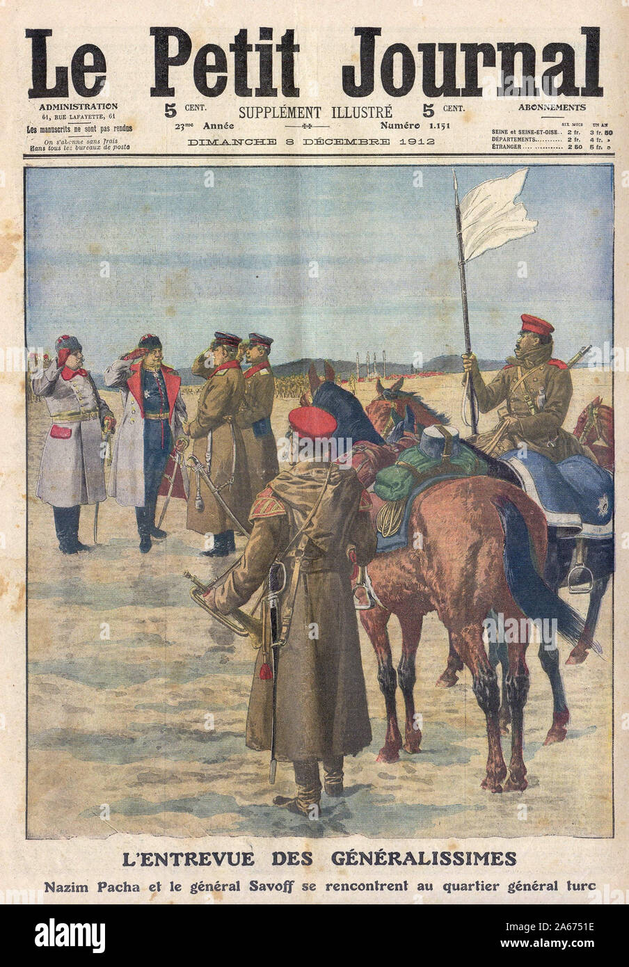 L'ENTREVUE DES GÉNÉRALISSIMES Nazim Pacha et le général Savor se ...