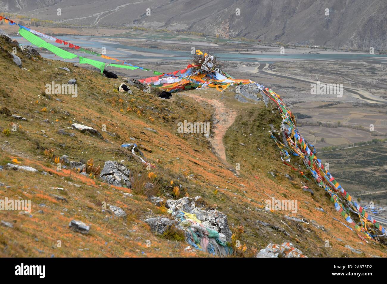 The Lhasa River, also called Kyi Chu, a northern tributary of the ...