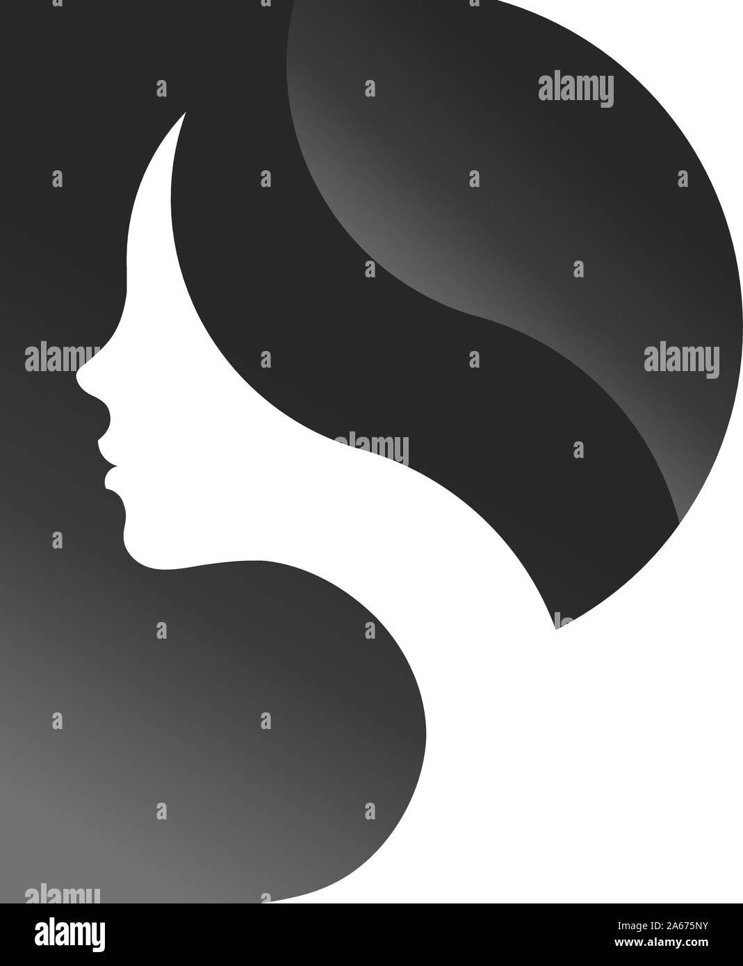 creative initial letter p with beauty Face Women Logo Vector template ...