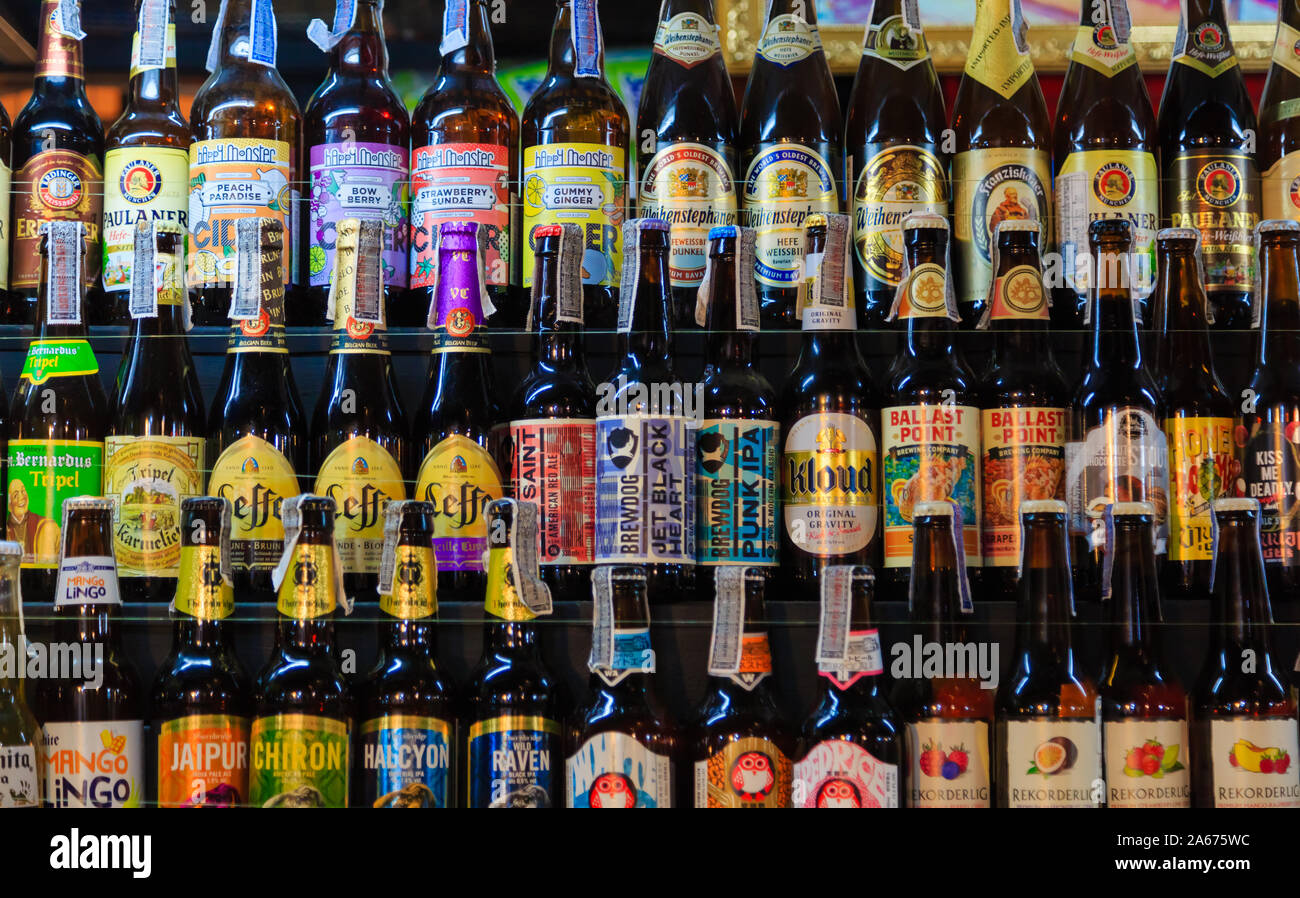 Bangkok,Thailand-31 MAR 2018: Variety of local drinks display on shelf ...