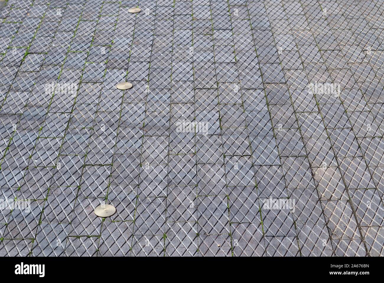 Highly detaled close up view on cobblestone textues with perspective in ...