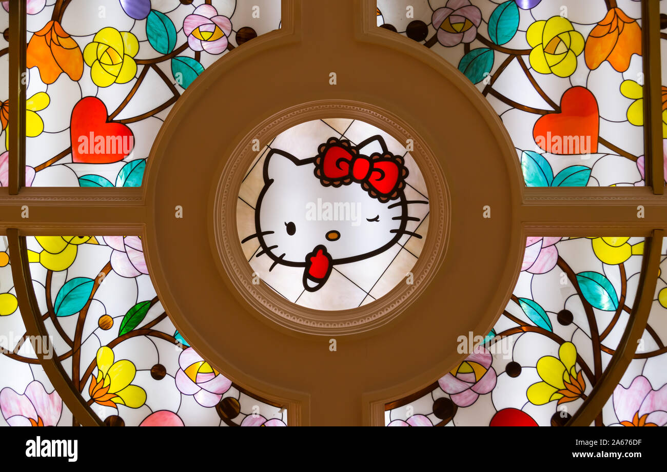 Bangkok,Thailand-02 APR 2018:hello kitty theme ceiling in hello kitty ...