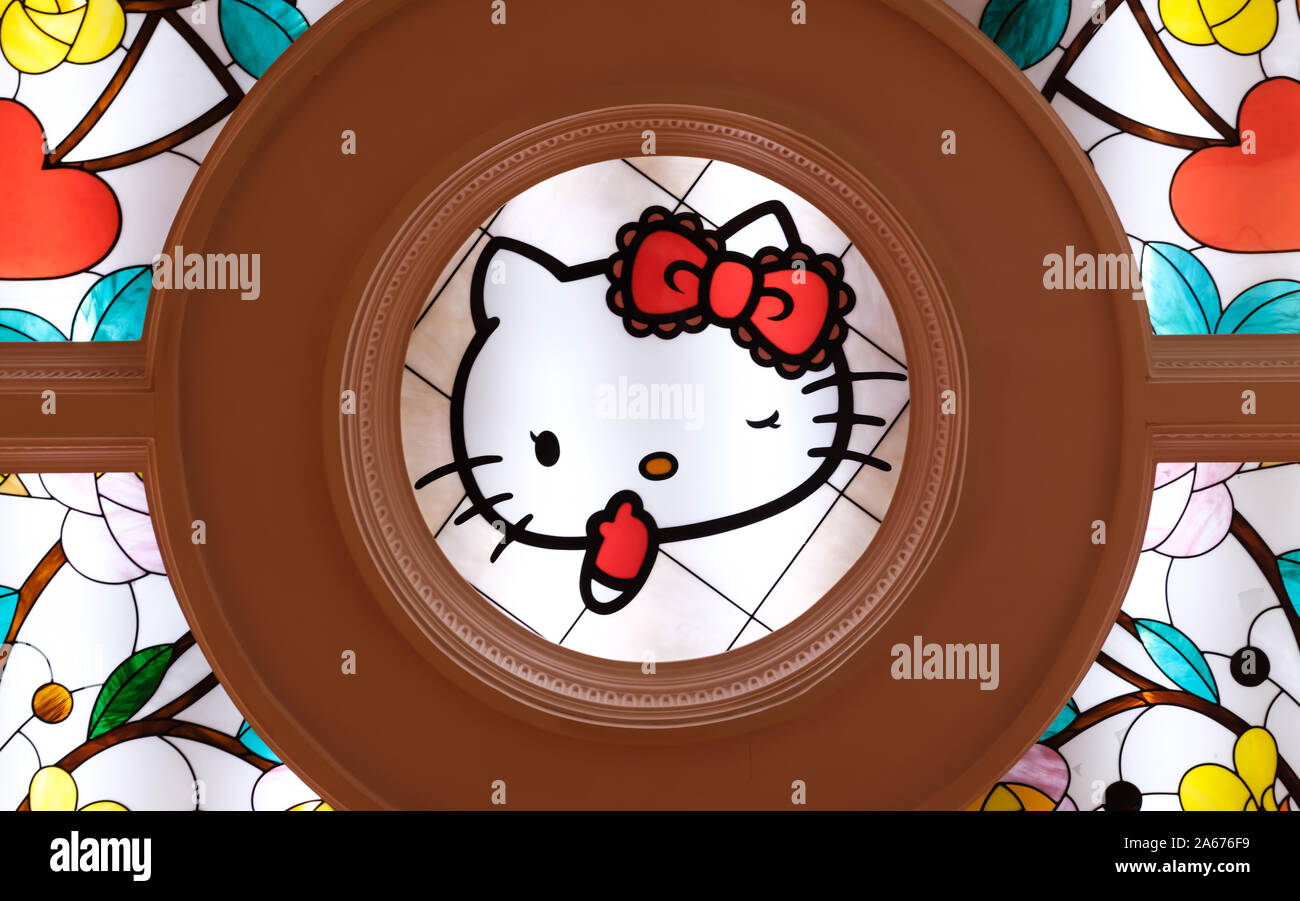 Bangkok,Thailand-02 APR 2018:hello kitty theme ceiling in hello kitty ...