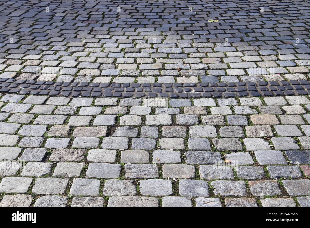 Highly detaled close up view on cobblestone textues with perspective in ...