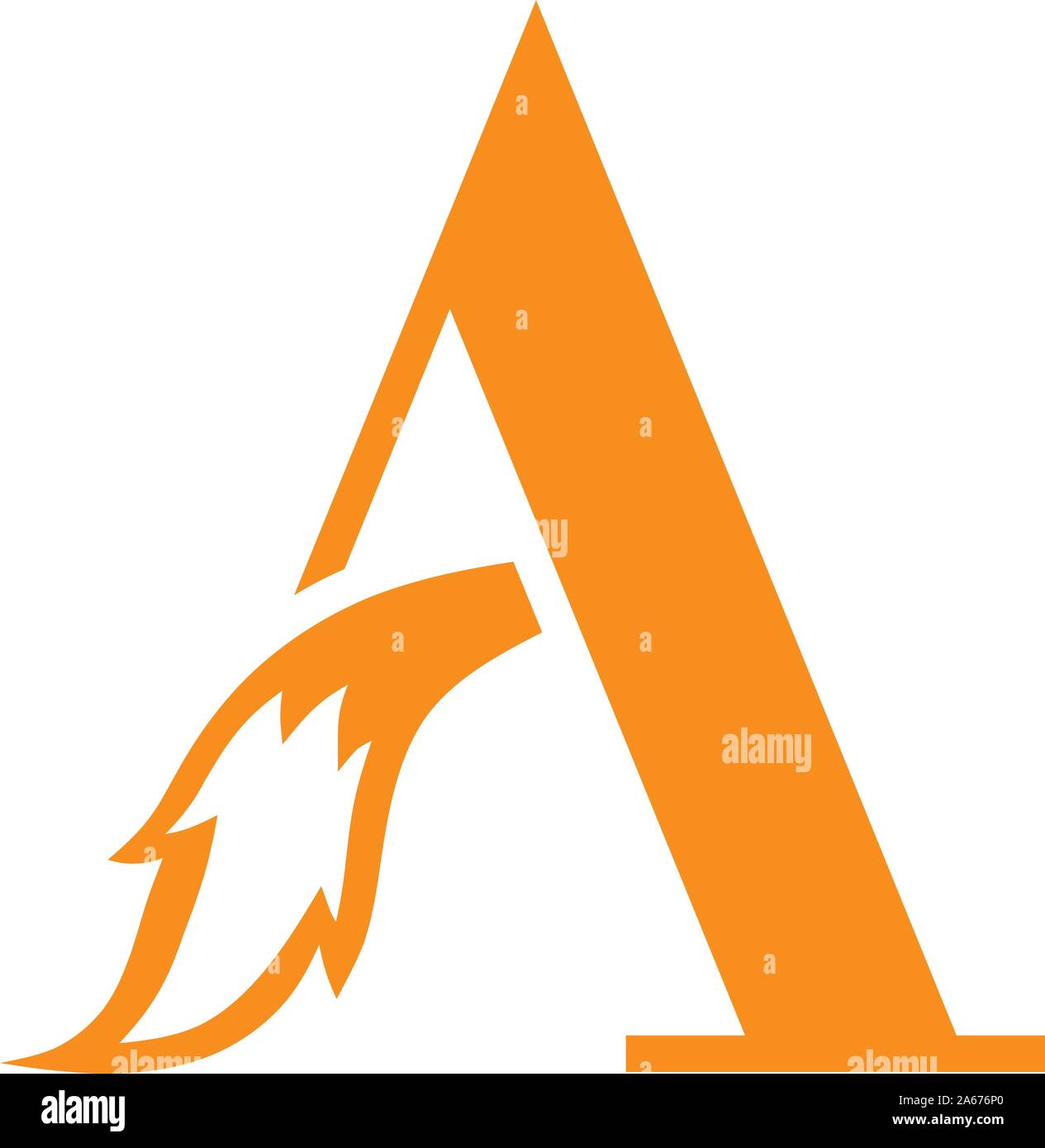 initial letter A with fox tail Logo design template vector Stock Vector ...