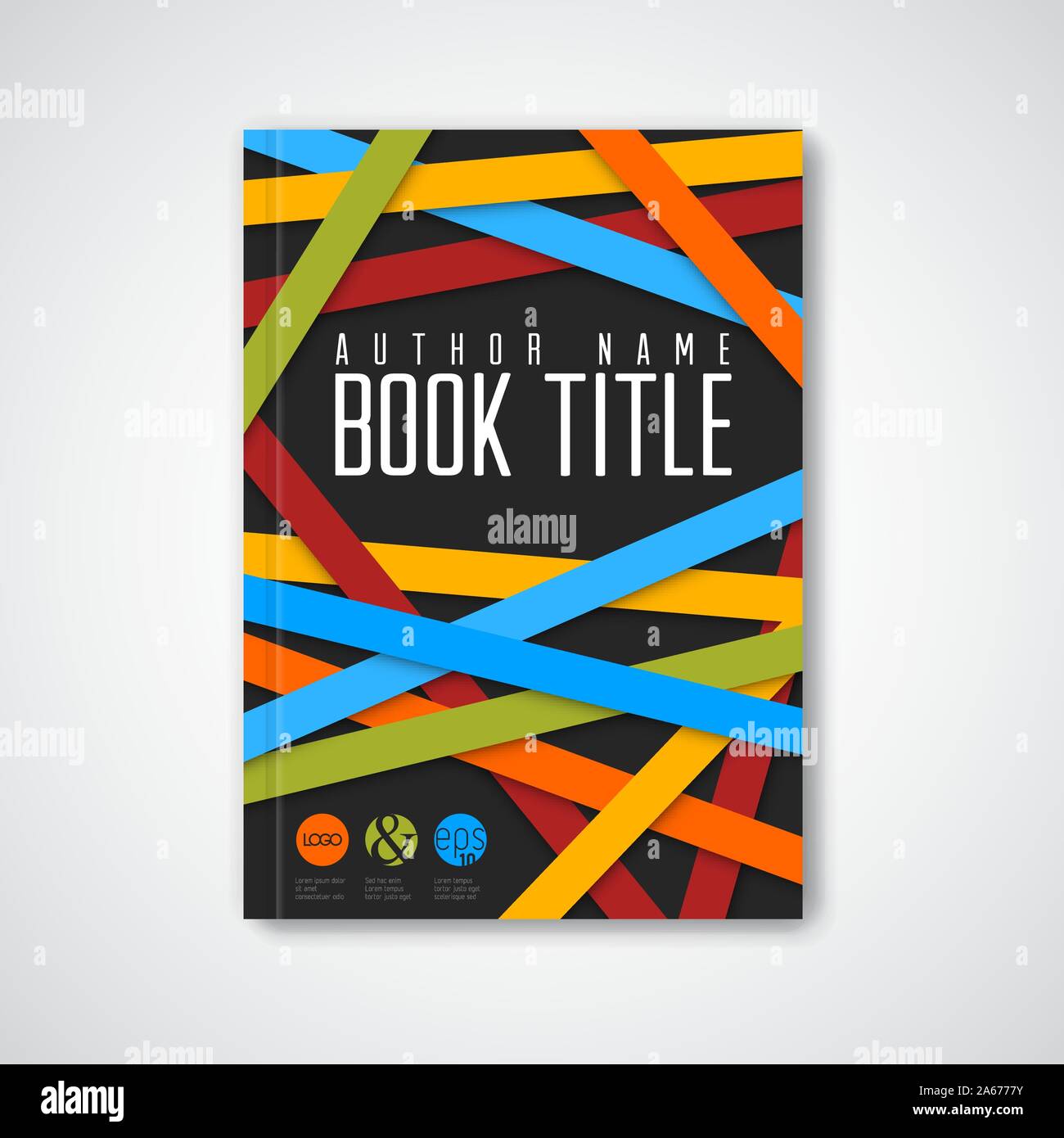 Modern Vector abstract brochure / book / flyer design template - dark ...