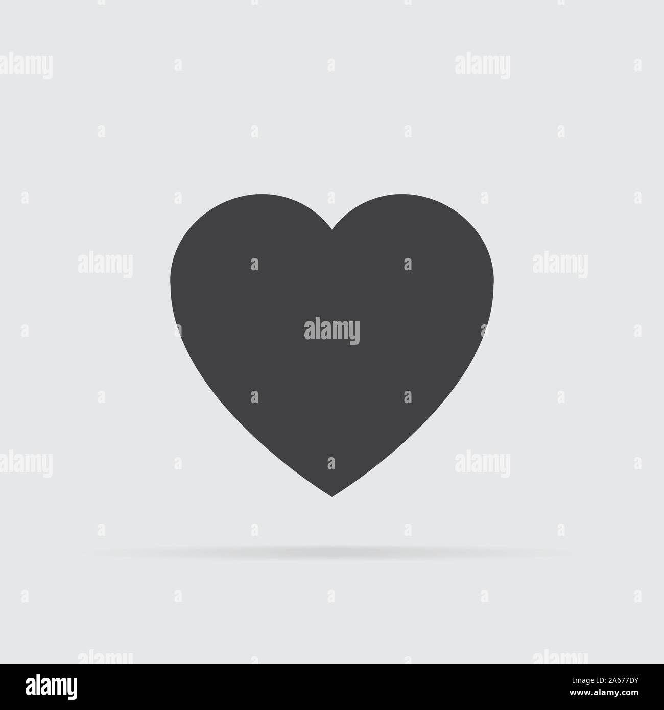 Heart icon in flat style isolated on grey background. For your design ...
