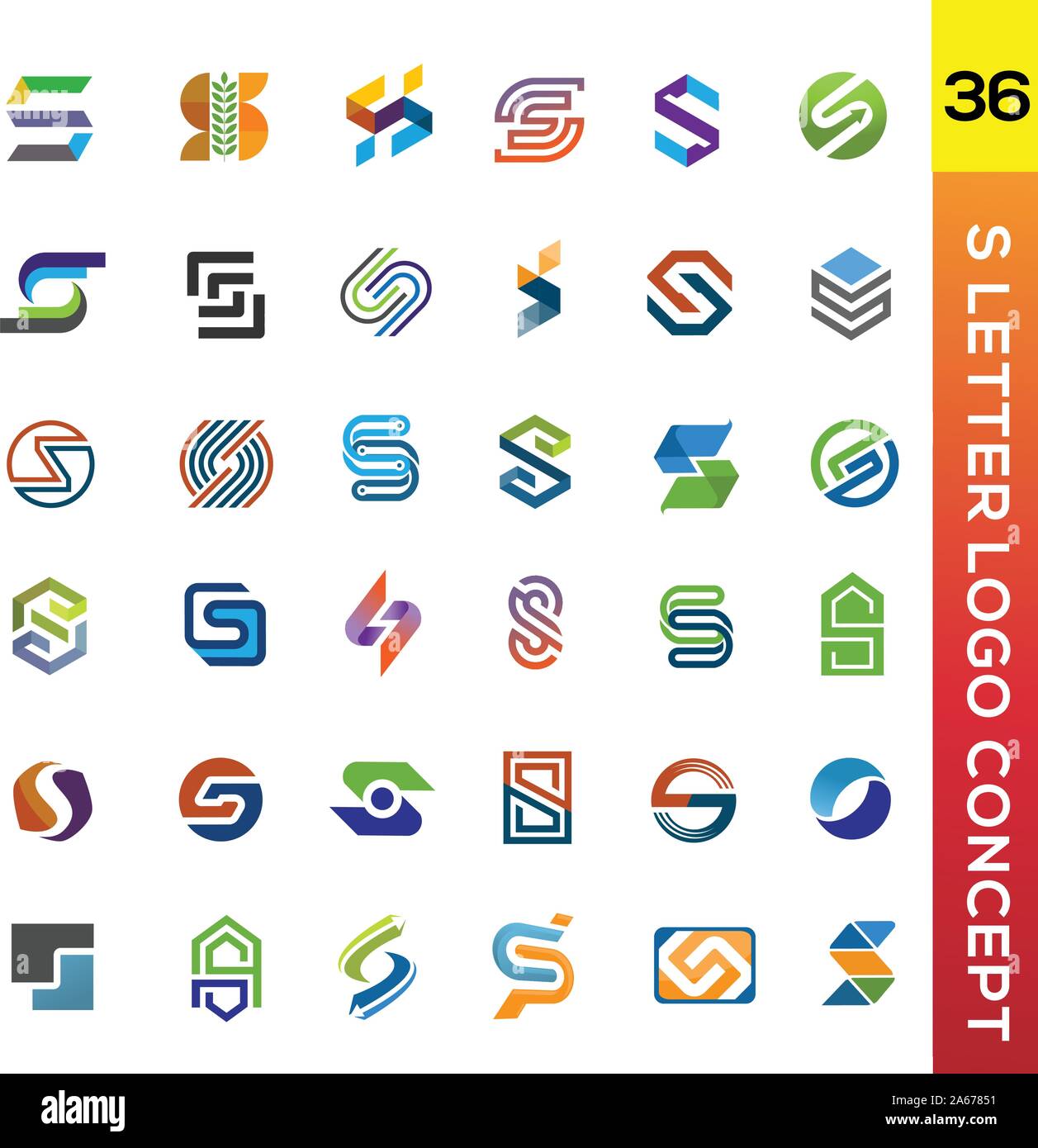 creative initial letter S template vector design logo set Stock Vector ...
