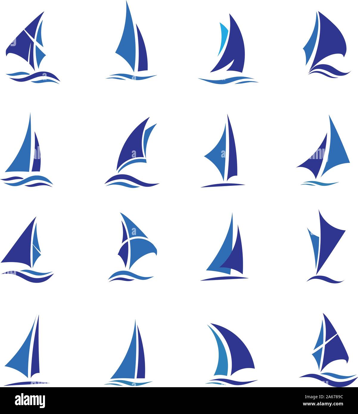 elegant set of Sailing boat logo vector, sailing boat sport vector ...