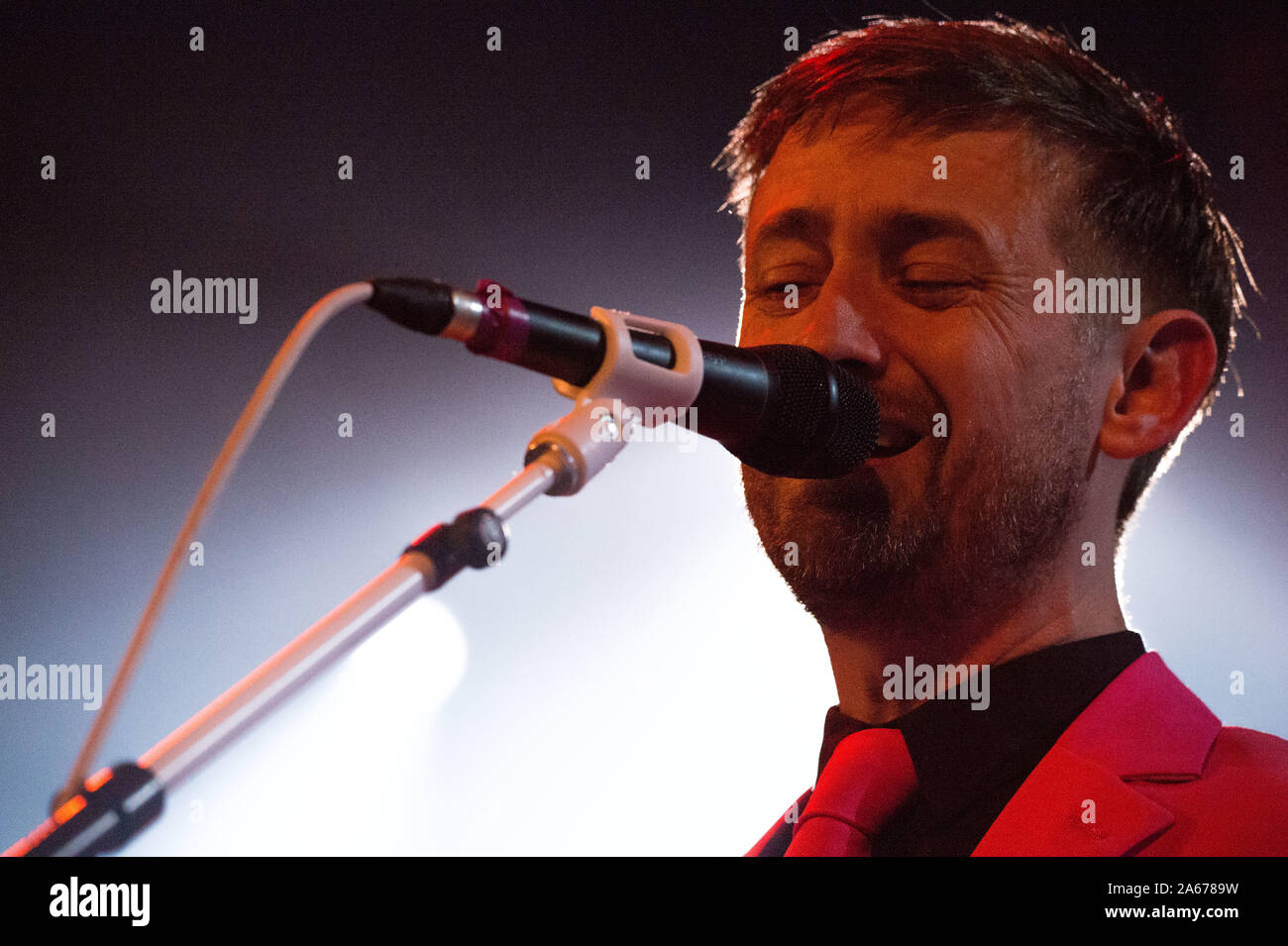 Glasgow, UK. 10 October 2019. Pictured: Neil Hannon - Singer ...