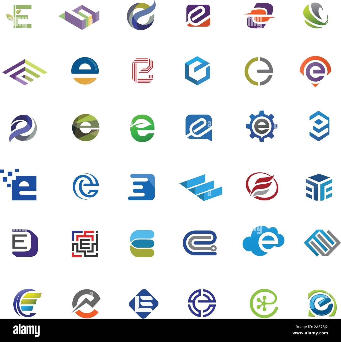 Elegant letter e logo vector set, best modern elegant letter E logo ...